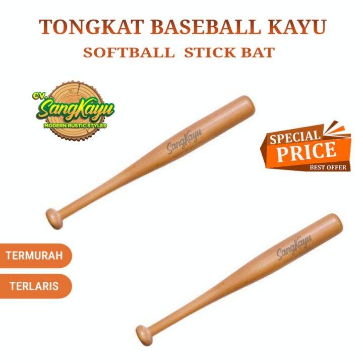 Tongkat baseball kayu solid stik bisbol stick bat bisbol softbal kasti ...