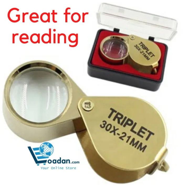 Portable 30X- 21mm Jewelers Magnifier Gold Eye Loupe Store Magnifying ...