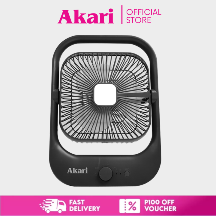 Akari 8" Rechargeable Eliptical Fan w/ LED (ARF-8018) | Lazada PH
