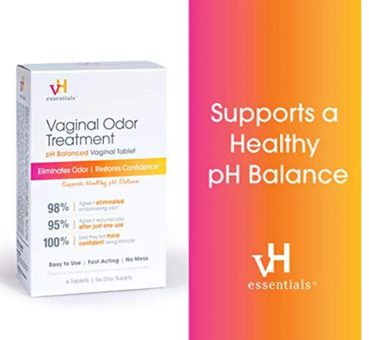 vH essentials Feminine Odor Treatment pH Balanced Vaginal - Eliminate ...