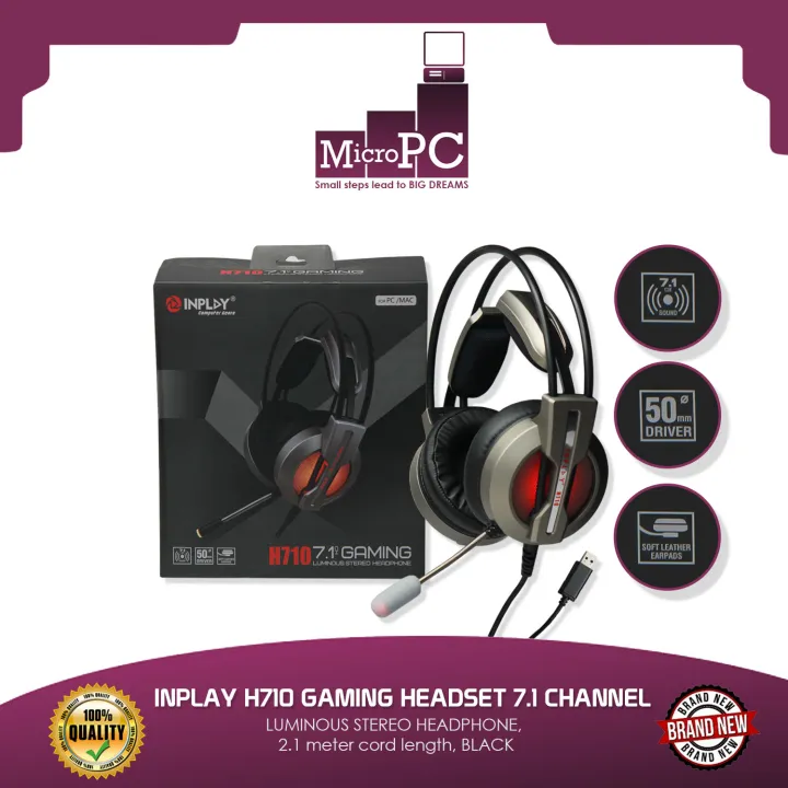 INPLAY H710 GAMING HEADSET 7.1 CHANNEL, LUMINOUS STEREO HEADPHONE, 2.1 ...