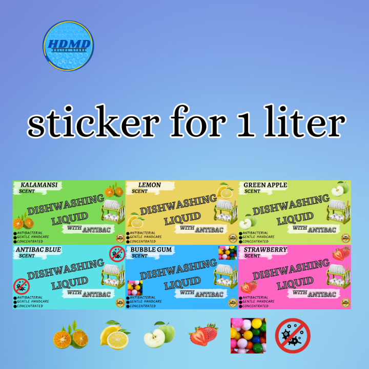 Sticker Label 20pcs per Set for dishwashing liquid 1liter | Lazada PH