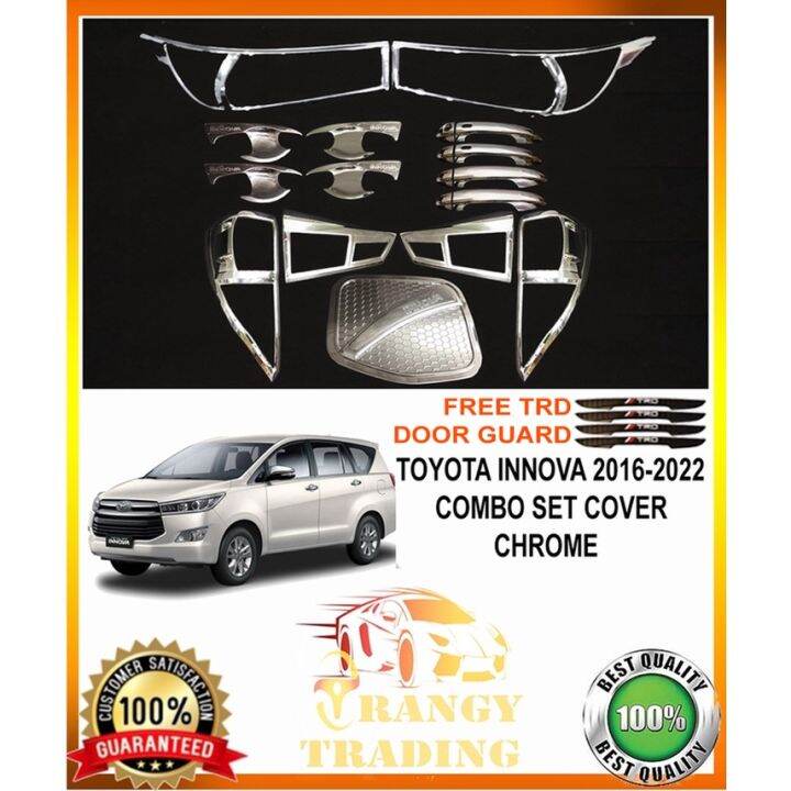 Toyota Innova 2019 to 2022 V VARIANT Garnish Combo set cover chrome ...
