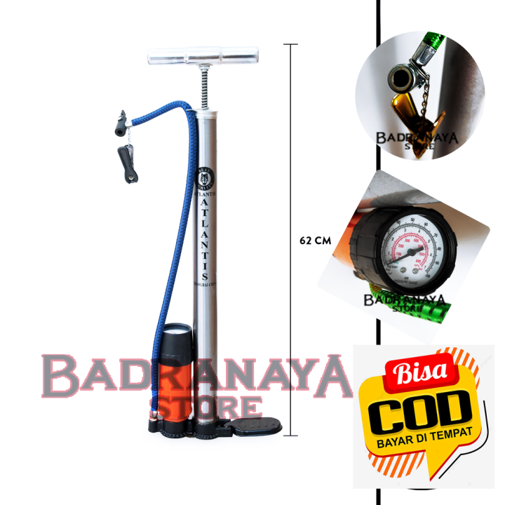 Pompa Ban Tabung Meter Sepeda, Motor, Mobil Manual Hidrolik Lengkap ...
