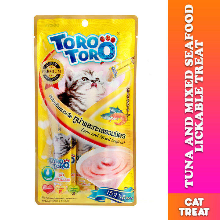 Toro Toro Lickable Cat Treat Tuna and Mixed Seafood 15g x 5pcs Cat Treats Share Treats | Lazada PH