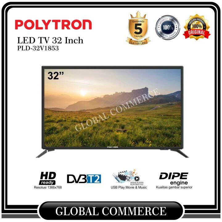 Polytron PLD32V1853 LED Digital TV 32 Inch PLD-32V1853 | Lazada Indonesia