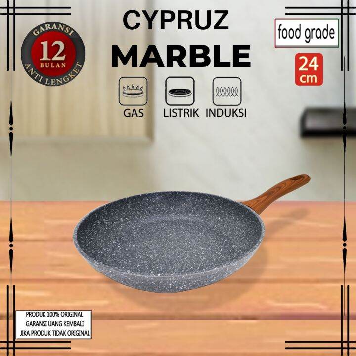 Cypruz Cookware Fry Pan Induksi Wajan Penggorengan Marble 24 cm FP-0632 | Lazada Indonesia