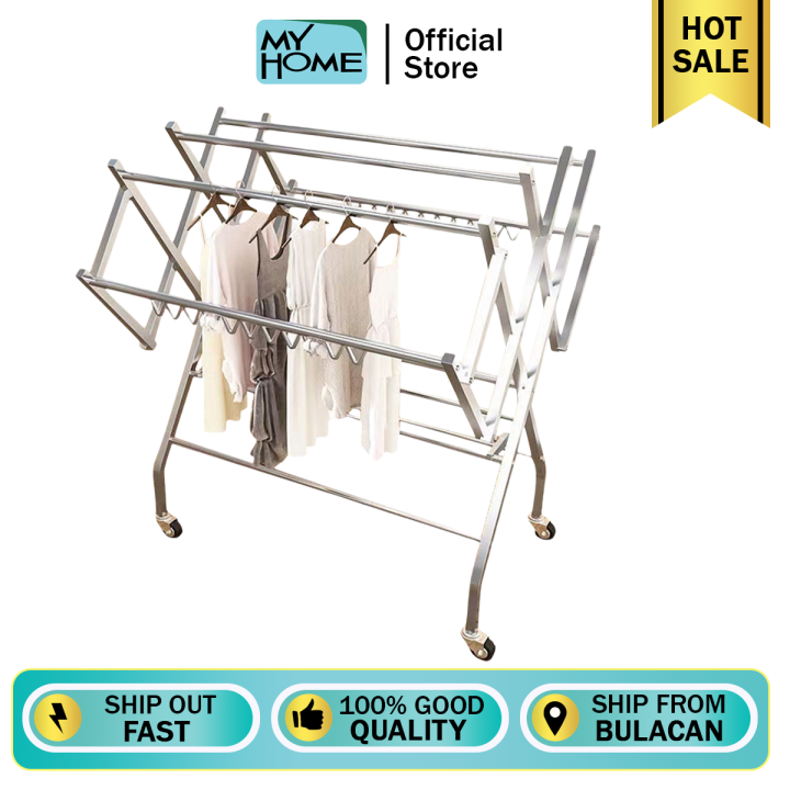 MYHOME Foldable Sampayan Stainless Clothes Rack Laundry Drying Rack ...