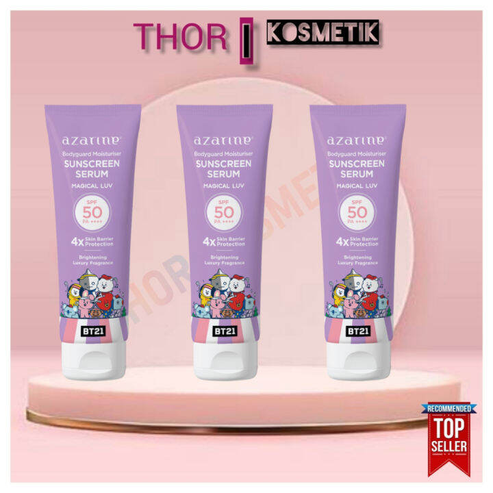 AZARINE x BT21 Bodyguard Moisturiser Sunscreen Serum MAGICAL LUV SPF 50 ...