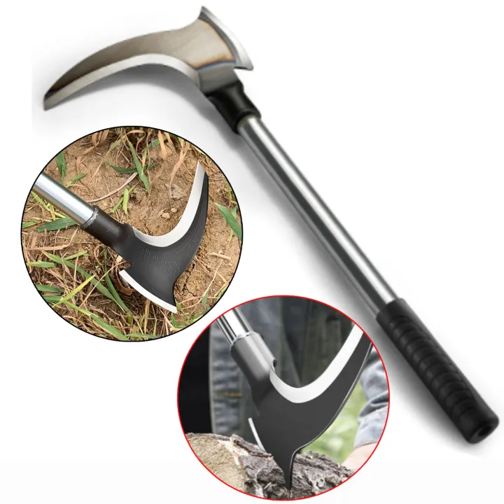 WOOD CUT002- 50cm Long Handle Garden Tool Sickle Gardening Farming ...
