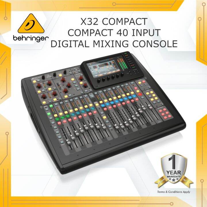 BEHRINGER X32 COMPACT Compact 40-Input, 25-Bus Digital Mixing Console ...