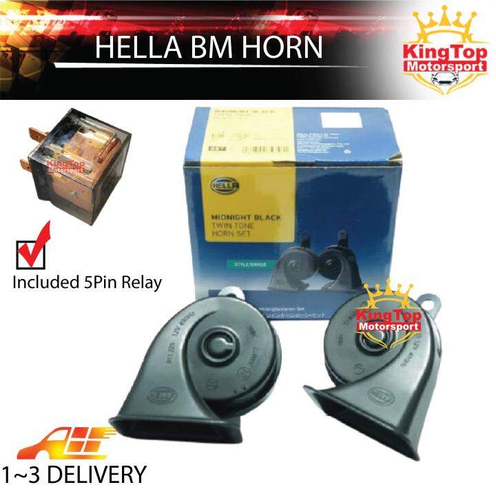 ORIGINAL Hella Midnight Black Twin Tone BM BMW Snail Horn 12V | Lazada