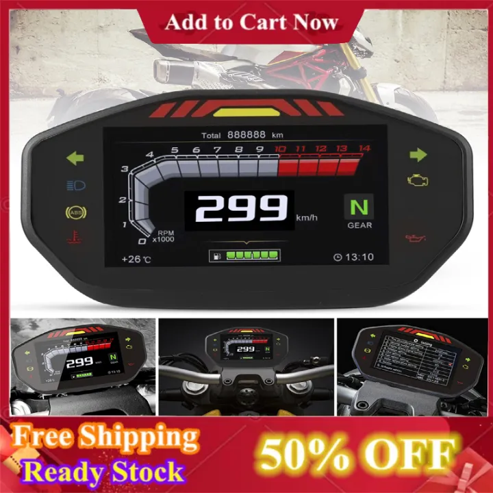 【High Quality】Universal TFT LCD Display Instrument Speedometer Odometer ...