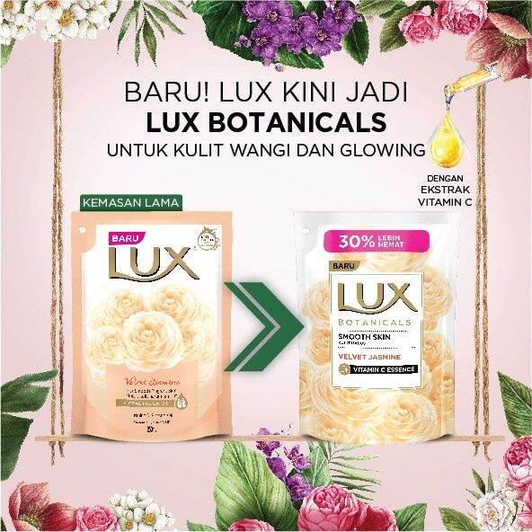 HMD Lux Botanicals Refill Body Wash Velvet Jasmine With Vitamin C 850Ml - Sabun Mandi Cair ...