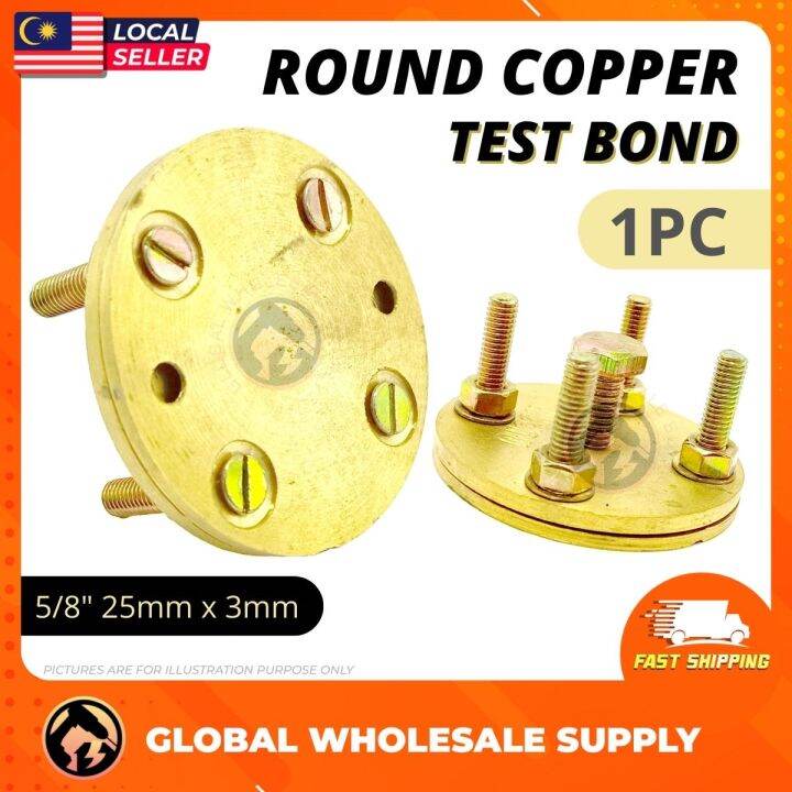 [HEAVY DUTY] 5/8" 25MMX3MM Round Copper Test Bond Plate Type Earthing ...