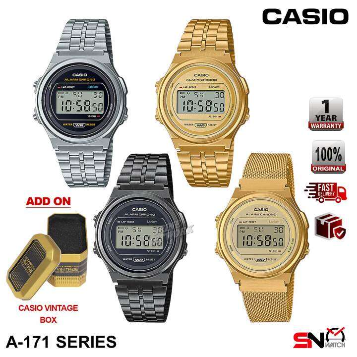 Casio Vintage A171WE A171WEG A171WEGG A171WEMG Digital Stainless Steel ...