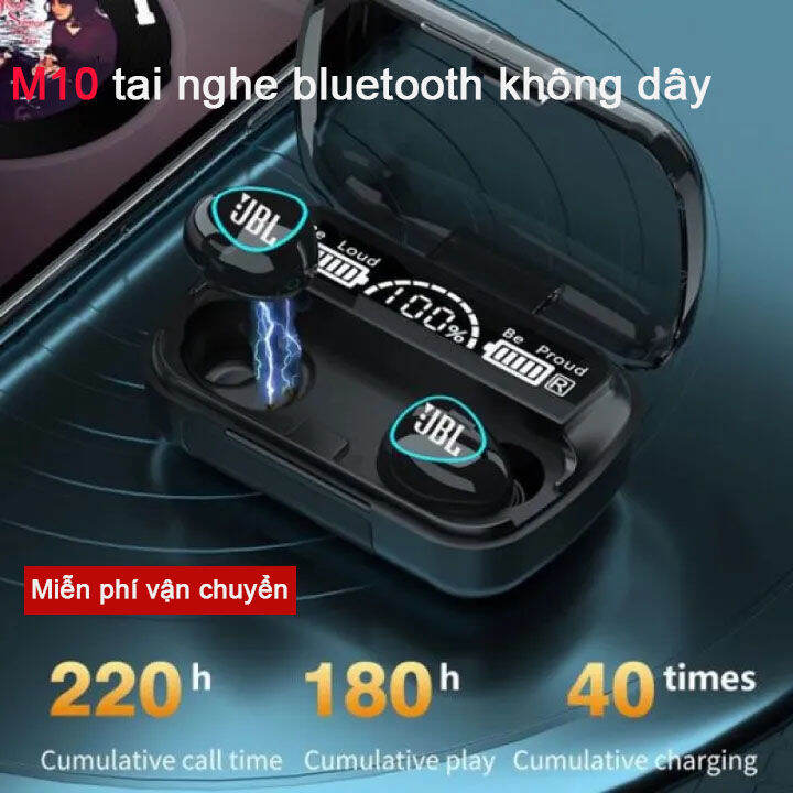 Tai nghe bloutooth M10 micro 2 bên nút cảm ứng Với pin 3500mah, nó có thể được sử dụng như một ...