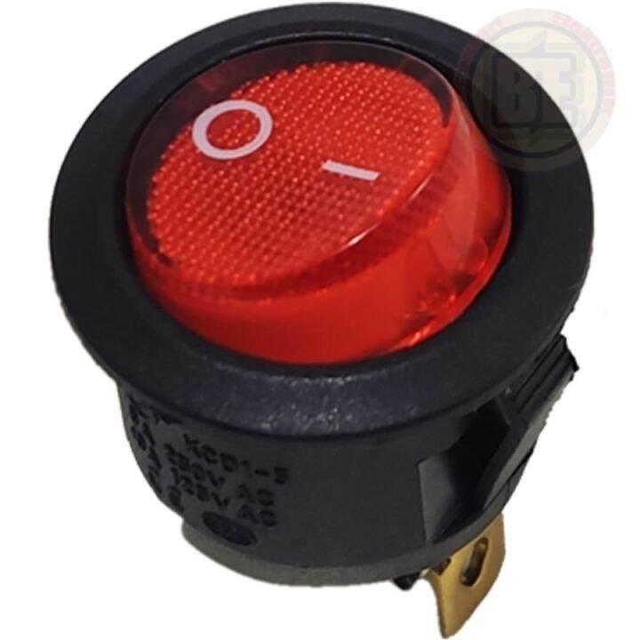 Saklar Bulat Switch ON OFF - Rocker Switch Bulat Merah 3pin Plus lampu ...