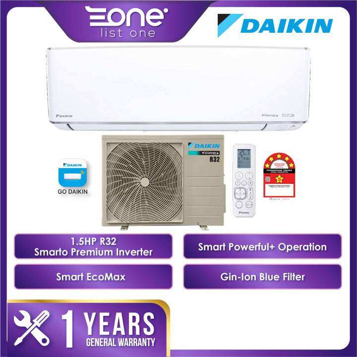 Daikin 1 0hp 2 0hp Smarto Premium Inverter R32 Air Conditioner Ftkh