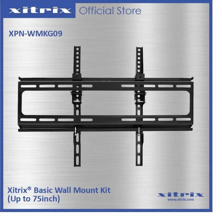 Xitrix WMKG09 Heavy Duty Basic Wall Mount Kit (Up to 75inch); 0-15°Tilt ...