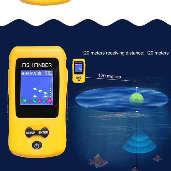 Alat Sonar Deteksi Ikan Portable 100 Meter Fish Finder - Kuning ...
