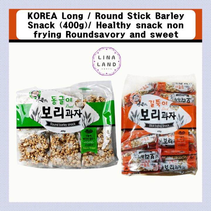 KOREA Long / Round Stick Barley Snack (400g)/ Healthy snack non frying ...