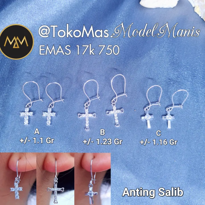 Anting daisy salib emas putih 750 kadar 17k | Lazada Indonesia Anting daisy salib emas putih 750 kadar 17k | Lazada Indonesia