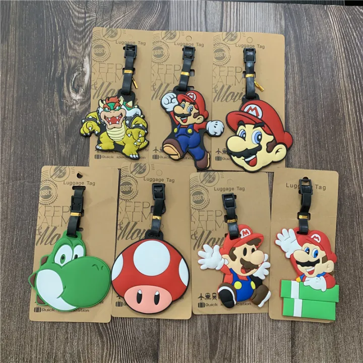 Mario Bros Anime PVC Luggage Tag Luggage Tag Cartoon Luggage Tag ...