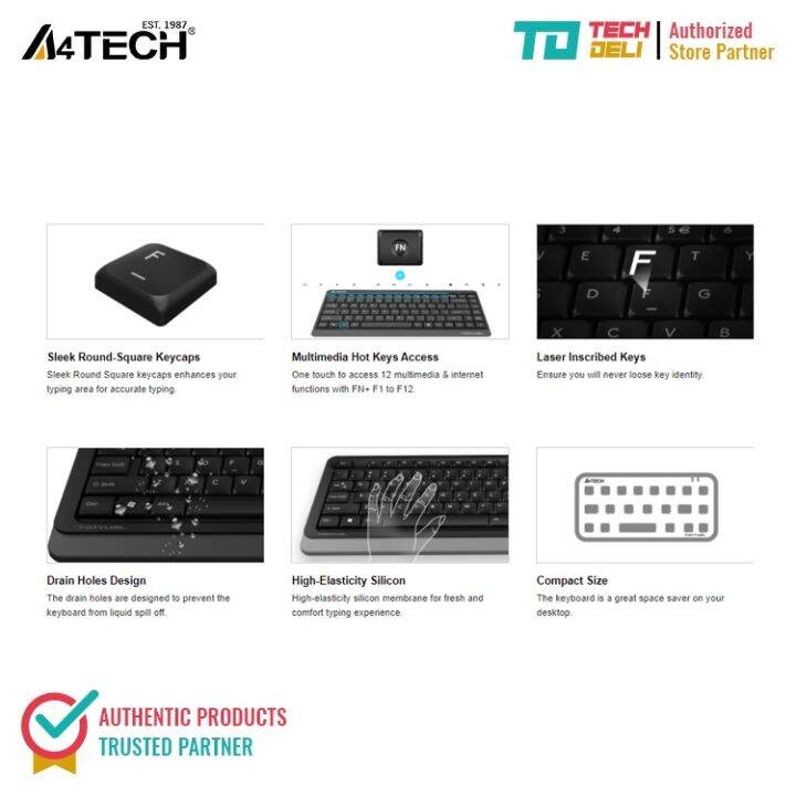 durable A4Tech FG1112 Wireless Keyboard & Mouse Combo, 2.4GHz Wireless ...