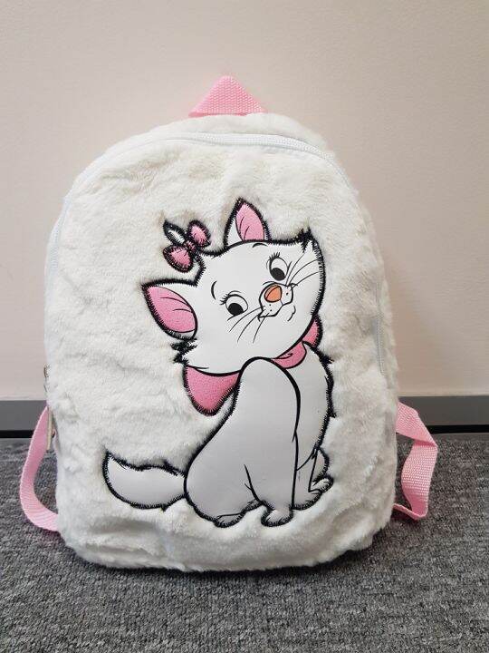 Oversea Stock Max-Disneys' Marie Kitten White Plush Backpack | Lazada
