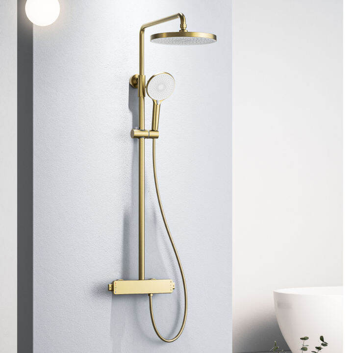 Minimal constant temperature three function shower set, light luxury home hotel engineering ...