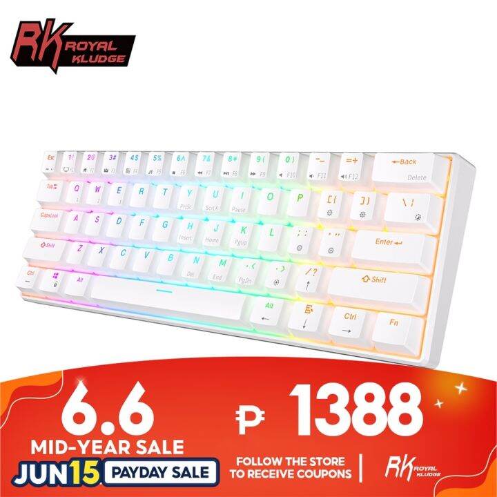 Royal Kludge RK61 Bluetooth 3.0 And USB C 2.4G Tri Mode RGB Backlit Mechanical Keyboard Rk61 ...