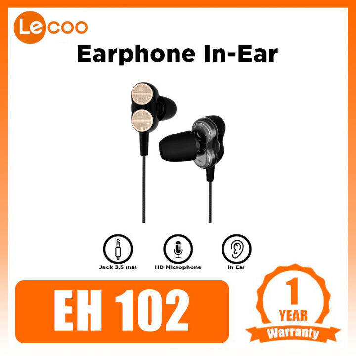 Lecoo EH102 Earphone/Headset In-Ear with Mic 3.5mm | Lazada Indonesia
