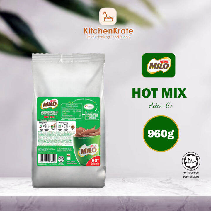 MILO Hot Mix Activ-Go Chocolate Malt Drink Minuman Malt Coklat 960g ...