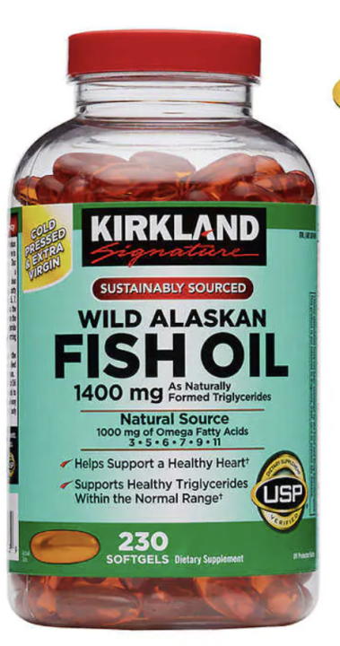 Kirkland Wild Alaskan Fish Oil 1400mg ( 230 Softgels ) Exp. Oct 2024 ...