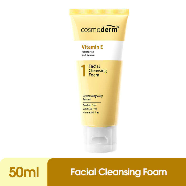 COSMODERM Vitamin-E Facial Cleansing Foam 50ml | Lazada