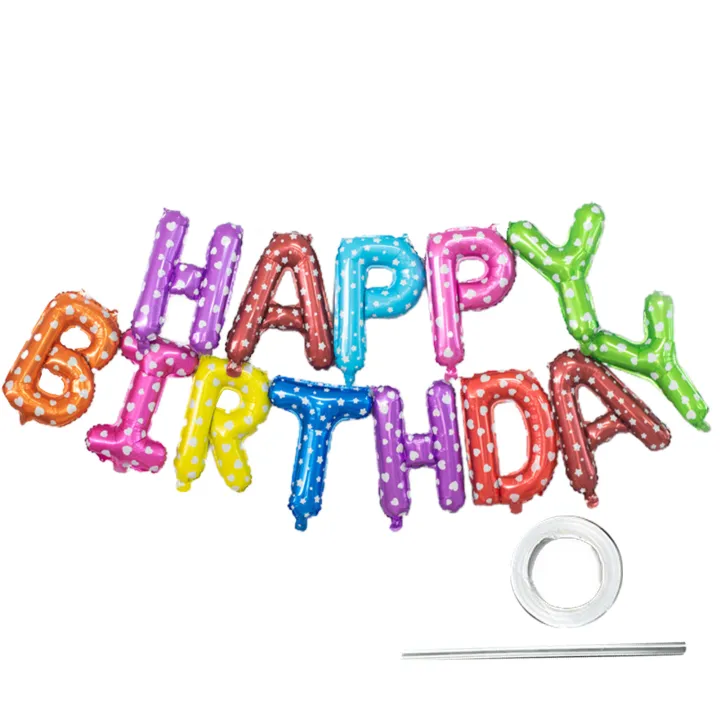 microgood Happy Birthday Balloons Reusable Festive Fine Workmanship Birthday Party Decorations ...