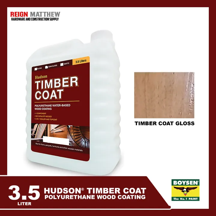 Hudson Timber Coat Polyurethane Water Based Wood Coating 3.5L | Lazada PH