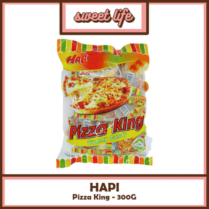 300G HAPI PIZZA KING GUMMY CANDY SOFT SWEETS WITH SHAPE PIZZA GULA ...