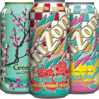 AriZona Iced Tea Variety Pack 15.5 oz - 3 CANS ( RASPBERRY, LEMON ...