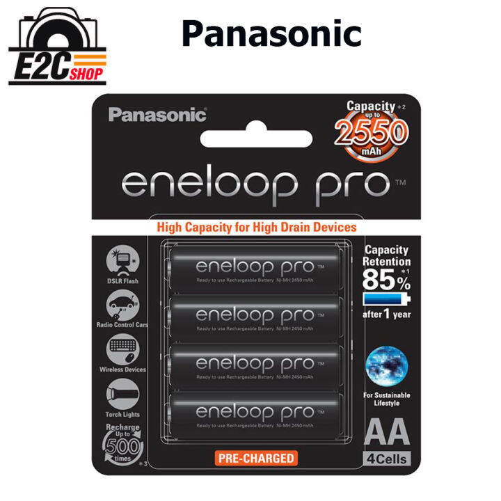 Panasonic Eneloop Pro Aa 2450mah High Capacity 4pack Up To 2550mah