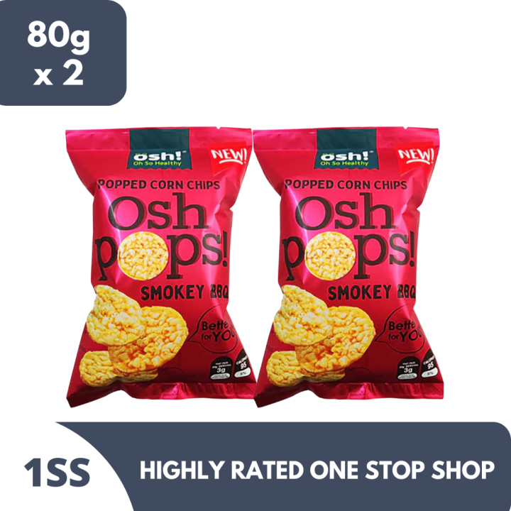 Oh So Healthy Popped Chips, Smokey BBQ 80g x 2 | Lazada PH