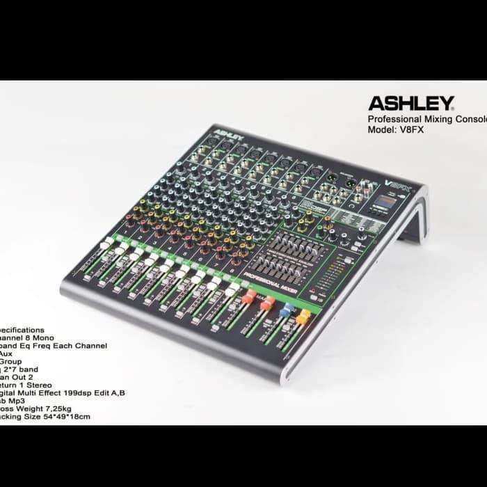 MIXER ASHLEY V8FX ( 8 CHANNEL ) USB ORIGINAL | Lazada Indonesia