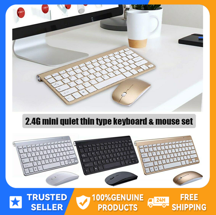 SUPERMAX 908W 2.5G Wireless Keyboard and Mouse Mini Multimedia Keyboard Mouse Combo Set For ...