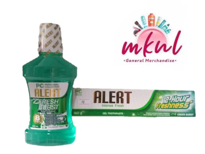 ALERT FRESH BURST MOUTHWASH 250 ml,ALERT INTENSE INTENSE GEL TOOTHPASTE ...