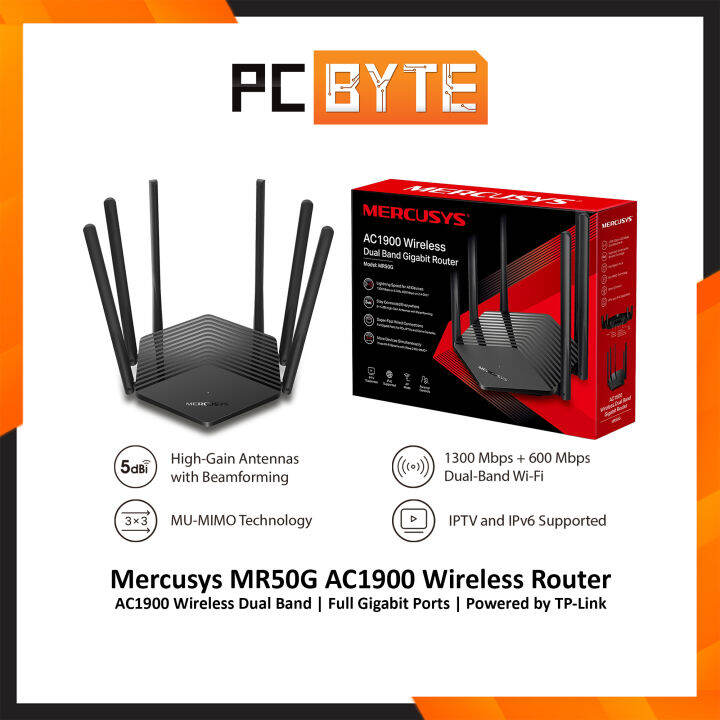 [Promo] Mercusys MR50G AC1900 Wireless Router (AC1900 Wireless Dual ...