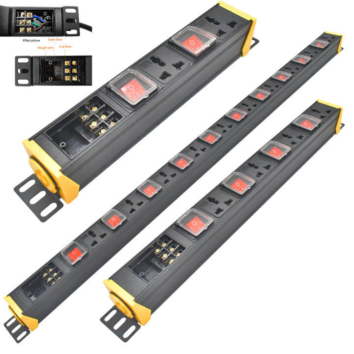Pdu Power Strip Network Cabinet Rack 10a Universal Socket 2 12ac With