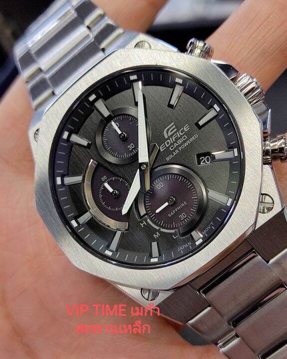 นาฬิกา CASIO EDIFICE SLIM SERIES SOLAR CHRONOGRAPH ตัวเรือนบาง กระจก ...