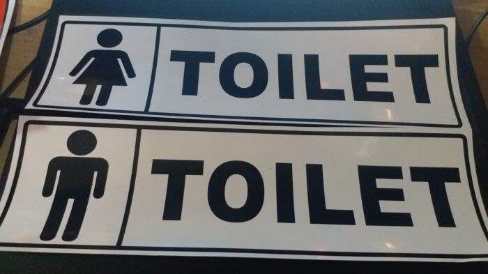 SIGN LABEL STICKER TOILET 30X10 RAMBU K3 STIKER PEREMPUAN PRIA | Lazada ...