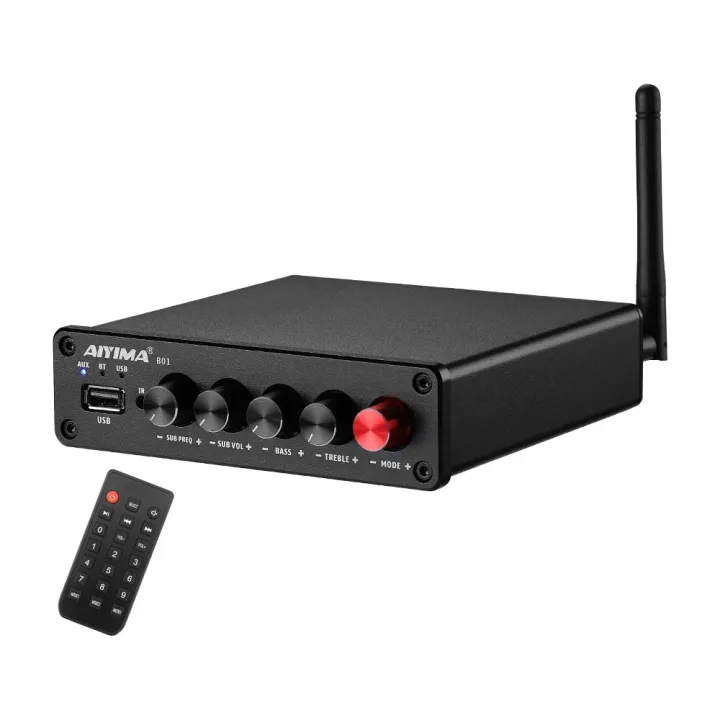 [Upgraded]AIYIMA B01 2.1 Channel Bluetooth Amplifier Receiver with Subwoofer Output,50W +50W ...